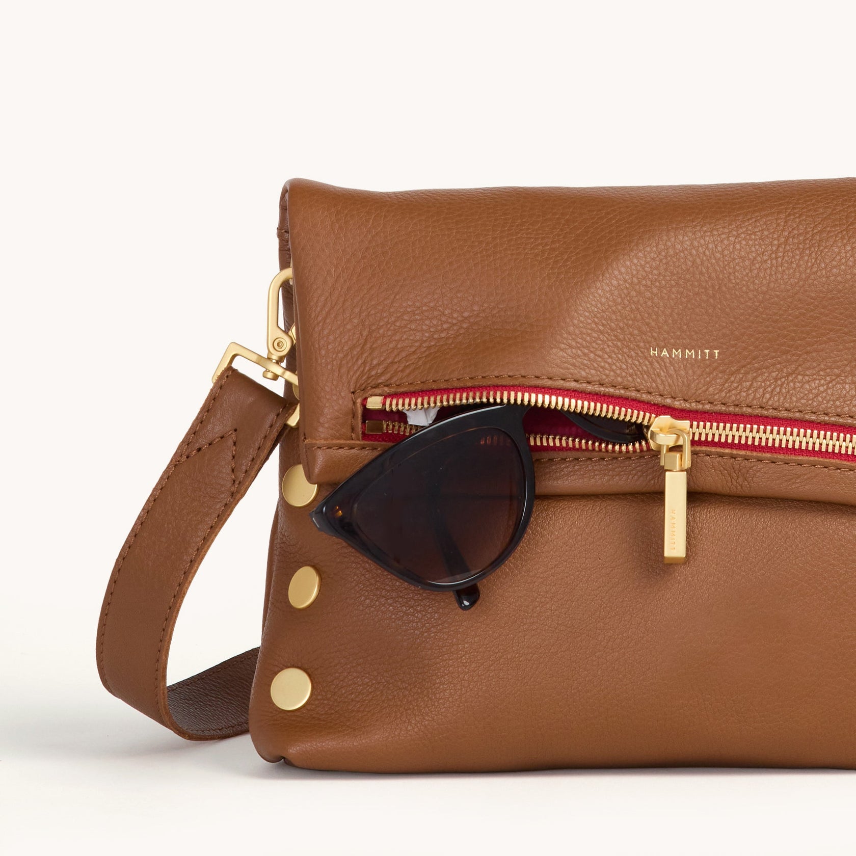 VIP | Mahogany Pebble/Brushed Gold Red Zip | Med 840220515225 – HAMMITT